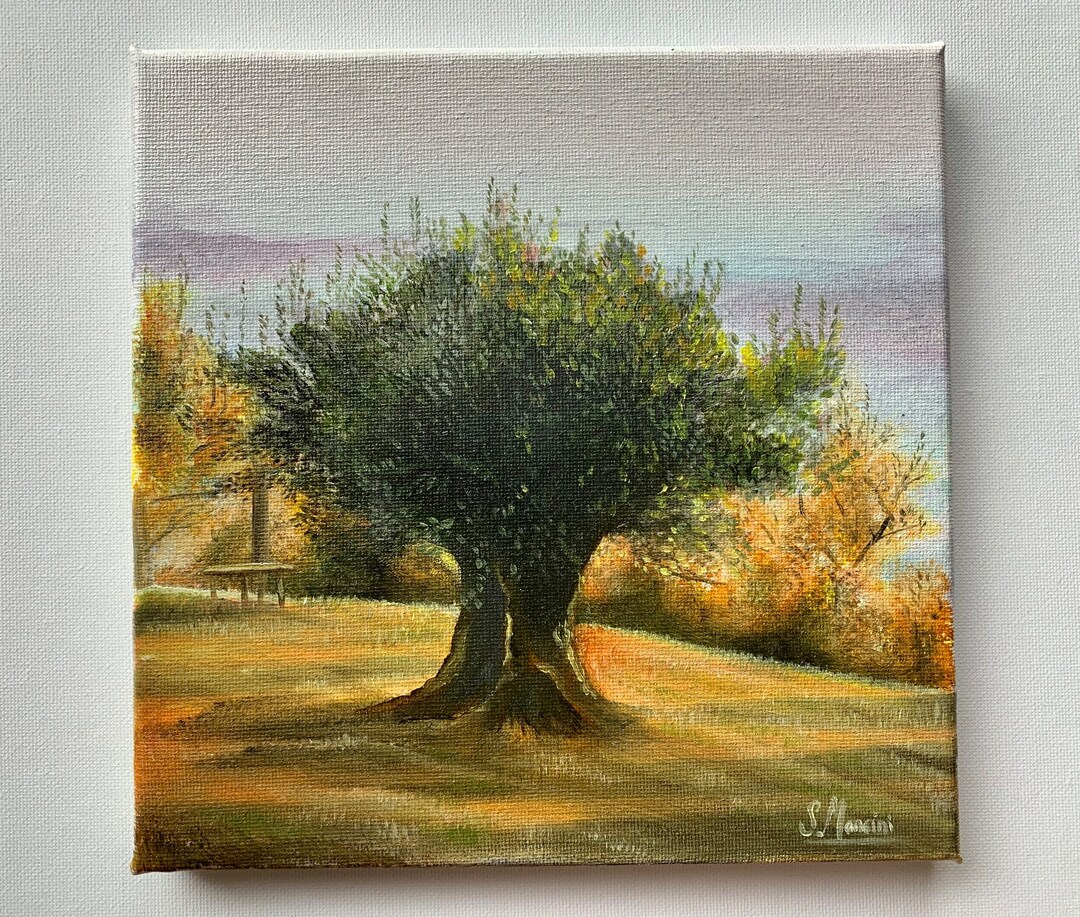Original Olive Tree Oil Painting, Original Tree Painting, Mediterranean ...