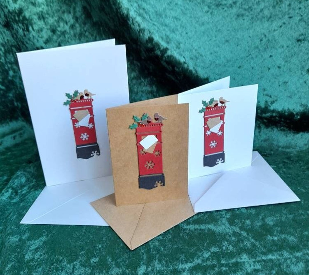 Christmas Card Red Post Box Hand Crafted Christmas - Etsy