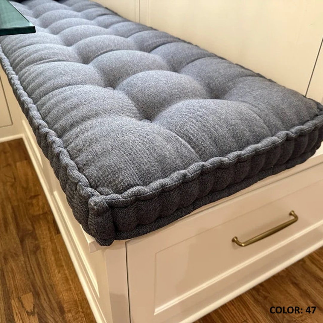 Handmade Linen Bench Cushion, French Style Floor Sofa, Custom Size - Etsy