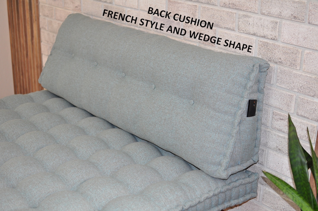 Wedge Shape Back Cushion, Linen Fabric, Lumbar Cushion, Window Back ...
