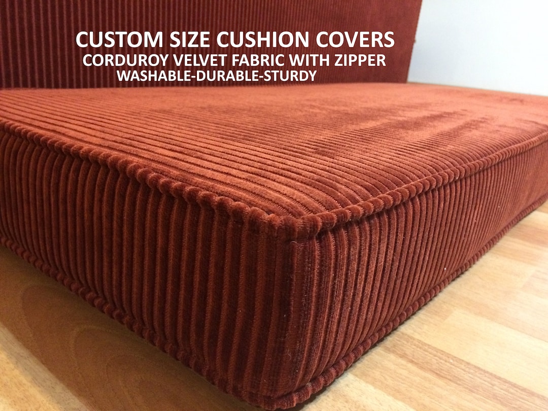 Corduroy Velvet Fabric Cushion Cover | Pillow Cover| | Zippered Cushion ...