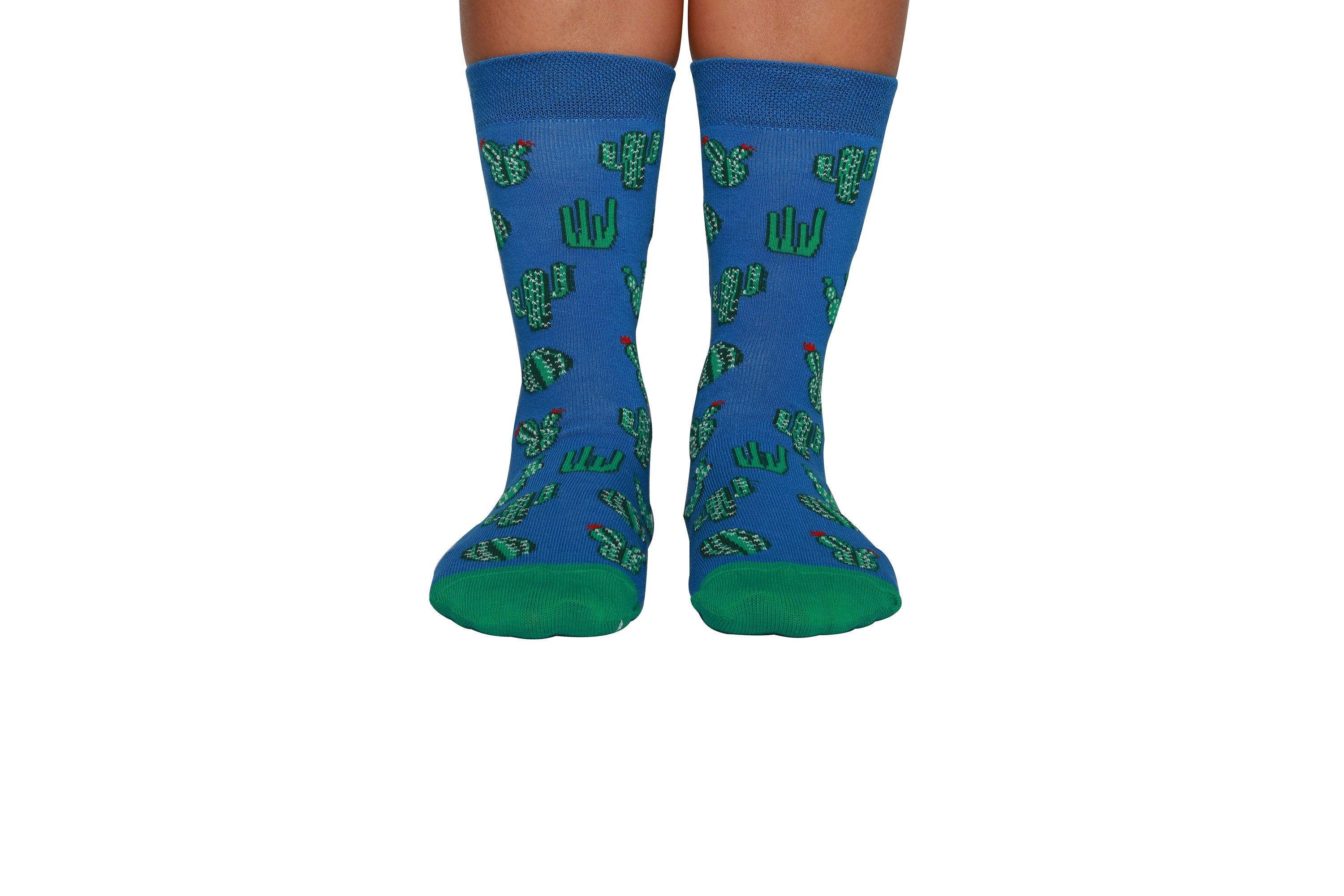 Blue Cactus Socks | Novelty Socks | Happy Unisex Socks | Cute Socks ...