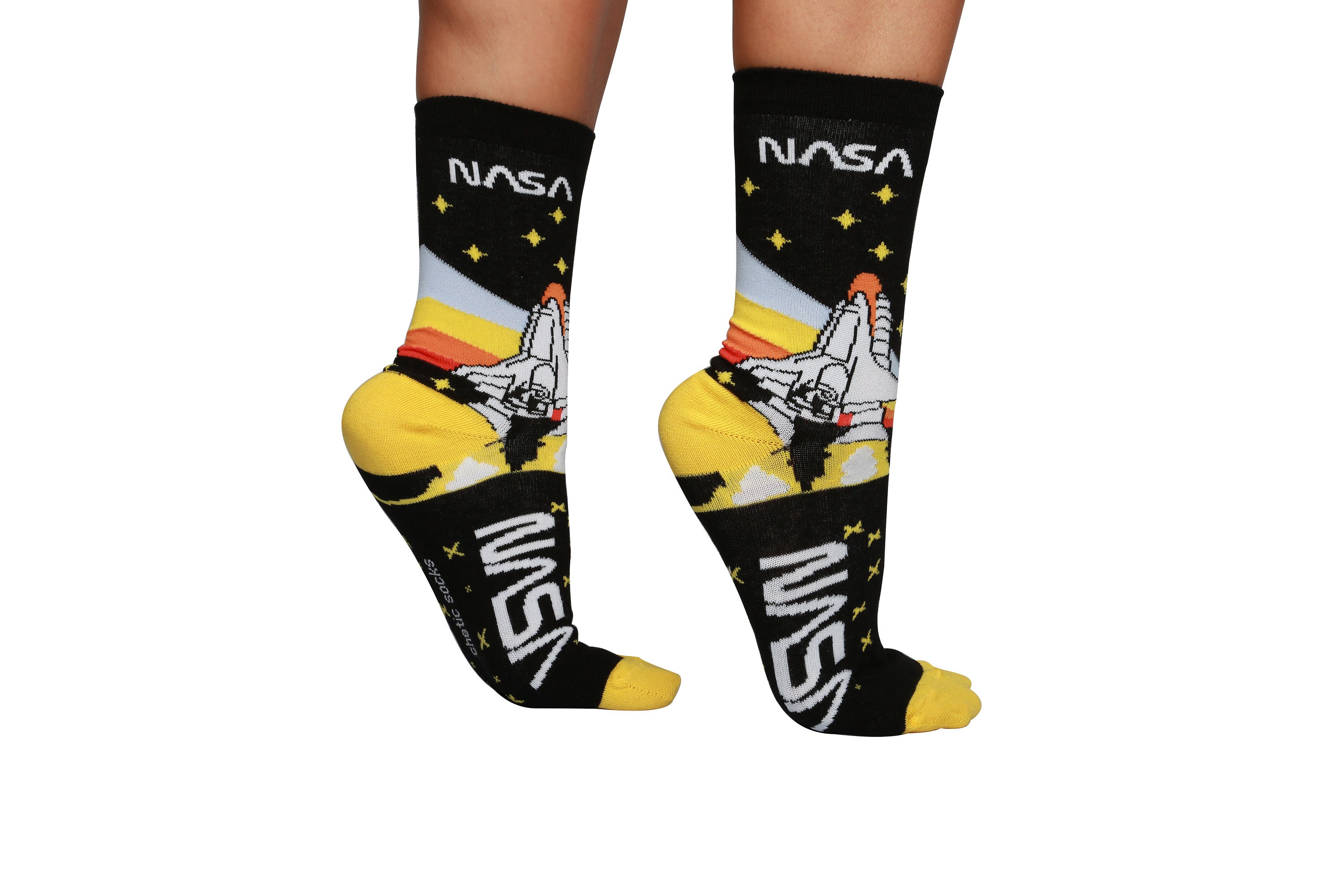 Nasa Socks for Her Rocket Ship Lover Funny Socks Women Happy Socks ...