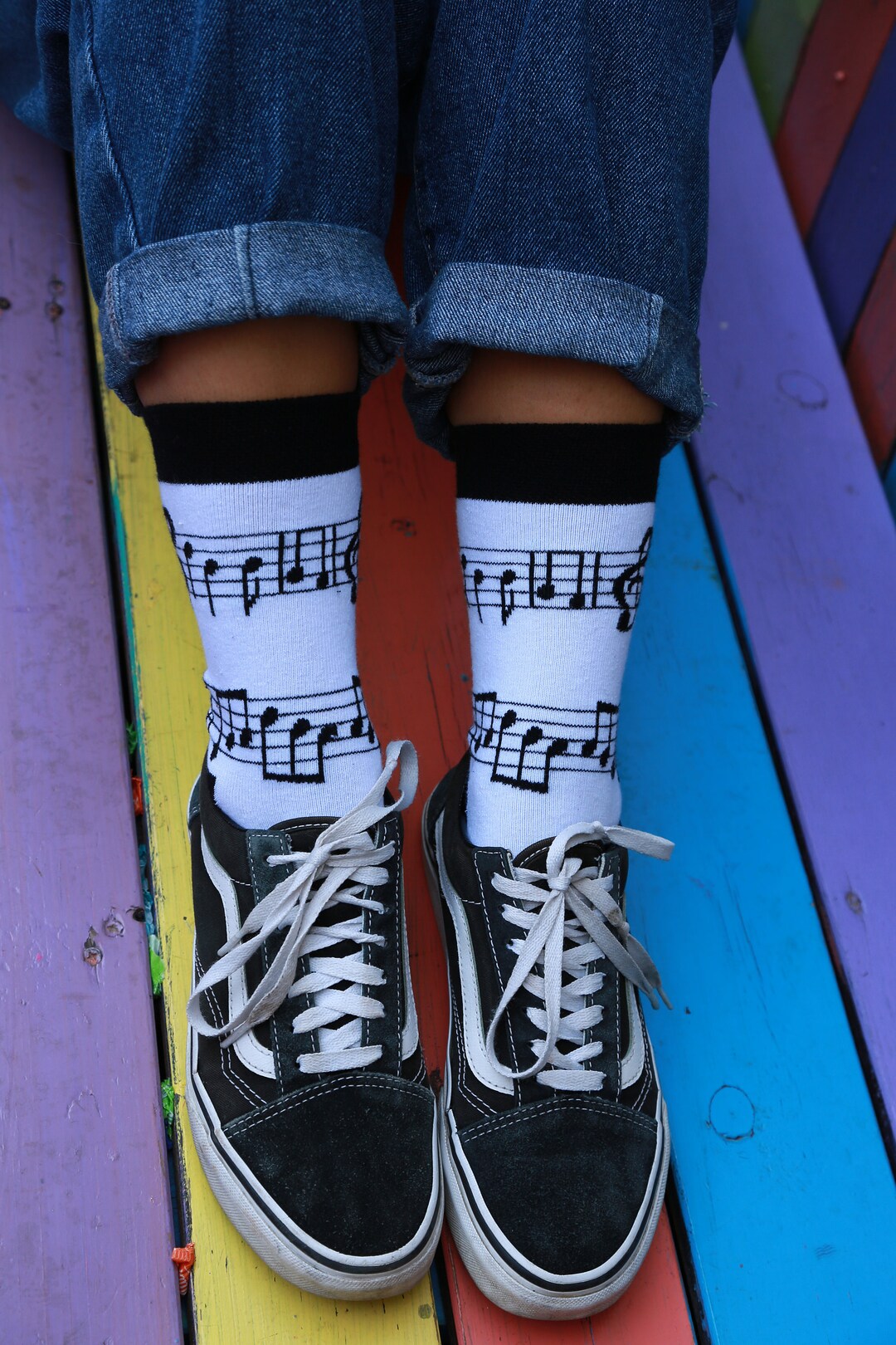 Music Treble Clef Socks | Music Lover | Casual Socks | Colorful Socks ...