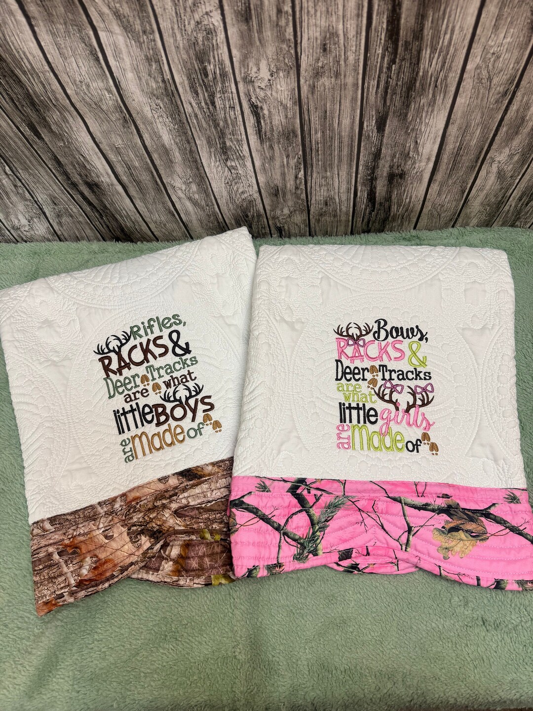 Baby, Child Quilt Camouflage Trim Heirloom. Hunting Buddy Gift for New ...