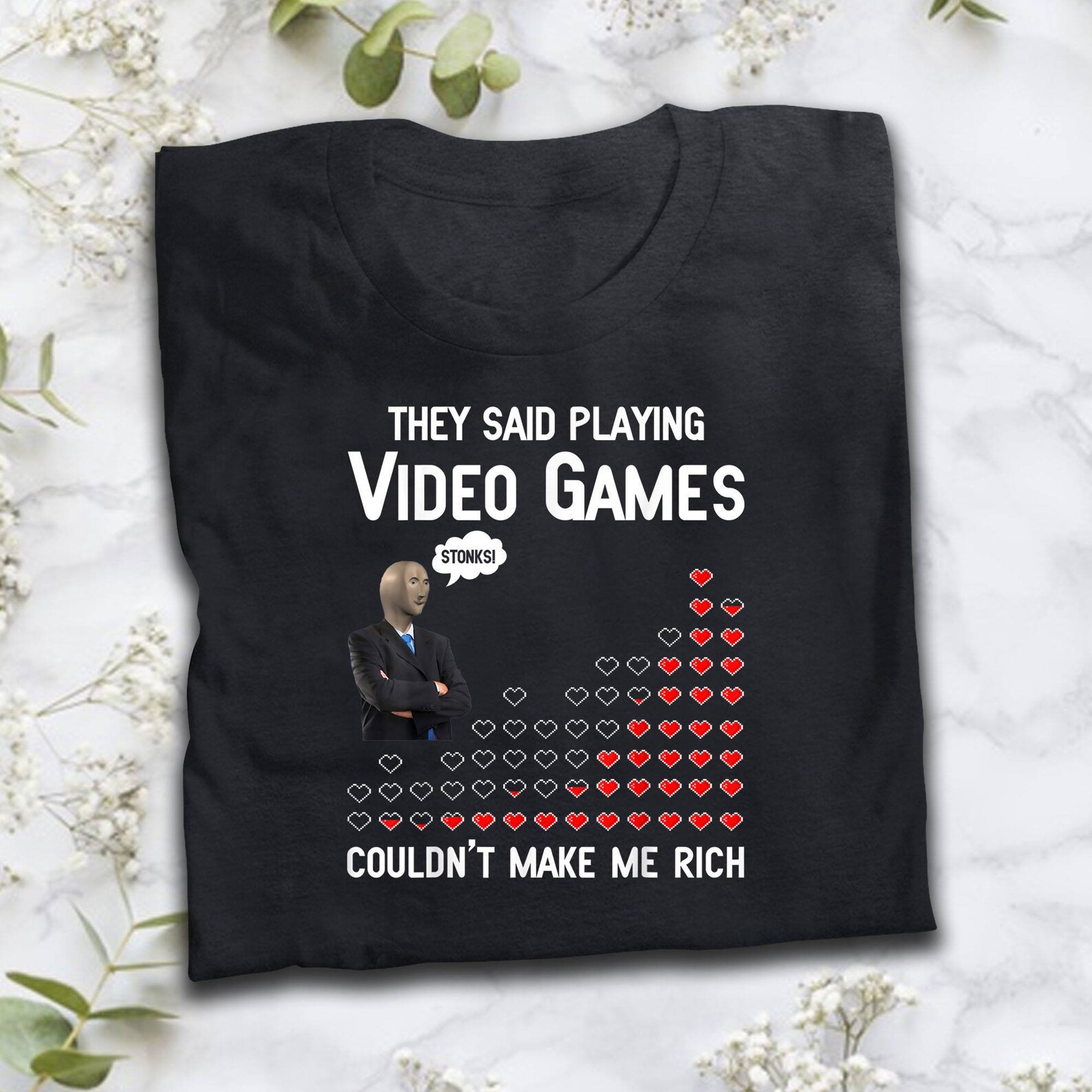 Stonks Go Up Video Games Stock Market Hold The Line Meme | Etsy