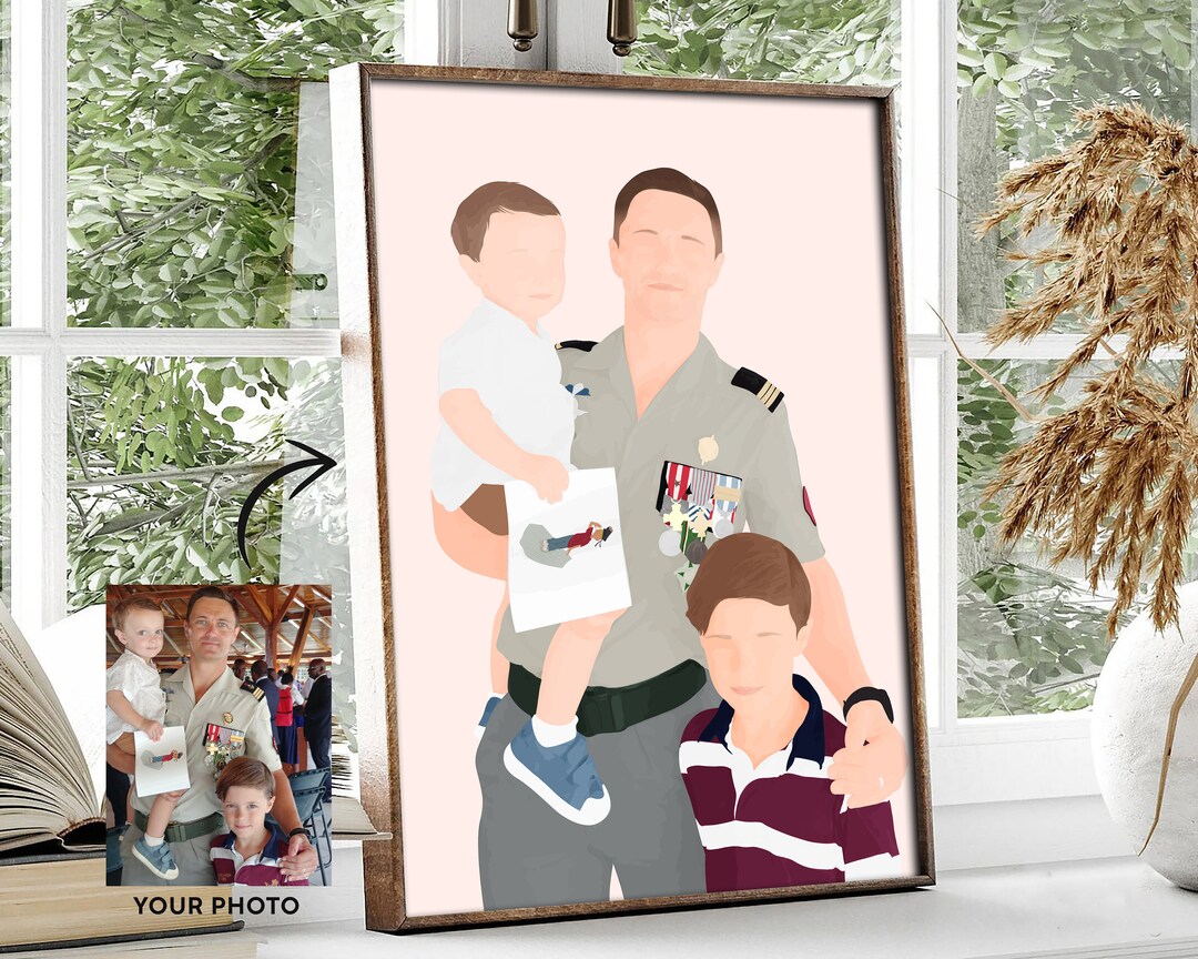 Fathers Day Gifts, Custom Portrait, Family Portrait, Portrait From ...