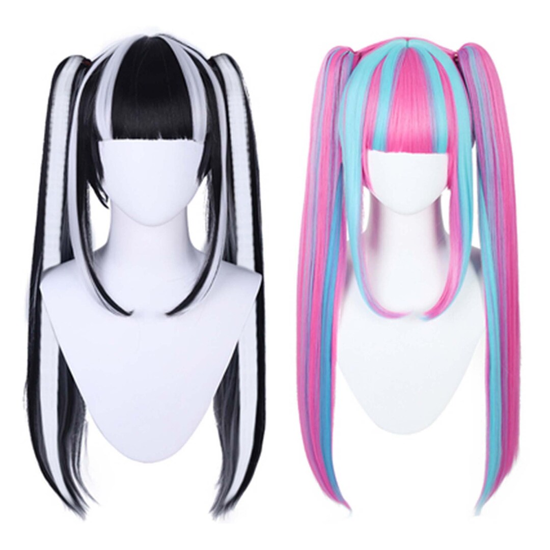 Black White Wigpink Blue Wigponytail Wigdaily Wiglolita - Etsy UK