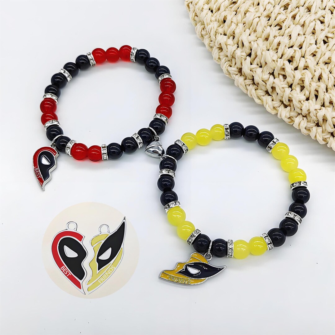Deadpool & Wolverine Best Friends Bracelet Set, Beaded Bracelet With ...