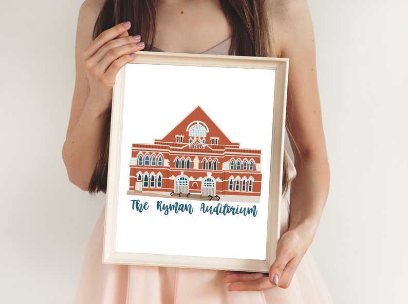 Ryman Auditorium Art Print, Nashville Art, Country Music Poster, Hatch ...