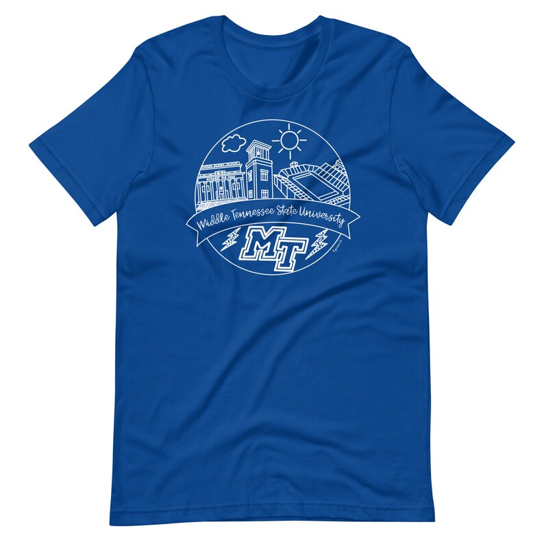 MTSU Shirt Middle Tennessee State University Shirt Blue Raiders Tshirt ...