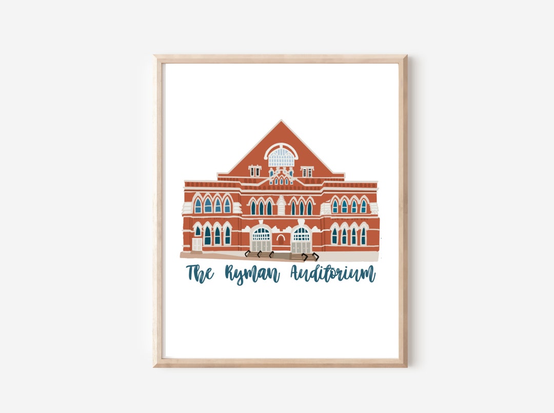 Ryman Auditorium Art Print, Nashville Art, Country Music Poster, Hatch ...