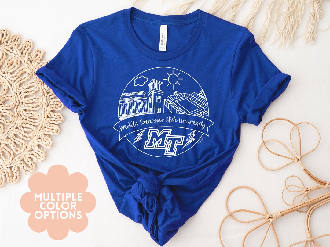 MTSU Shirt Middle Tennessee State University Shirt Blue Raiders Tshirt ...