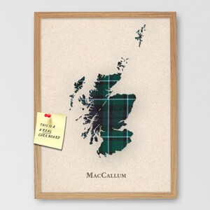 Clan Maccallum Scottish Tartan Map | Maccallum of Scotland Family Wall ...
