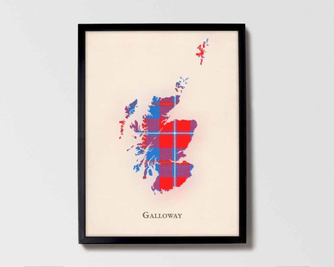 Clan Galloway Red Scottish Tartan Map | Galloway Red of Scotland Family ...