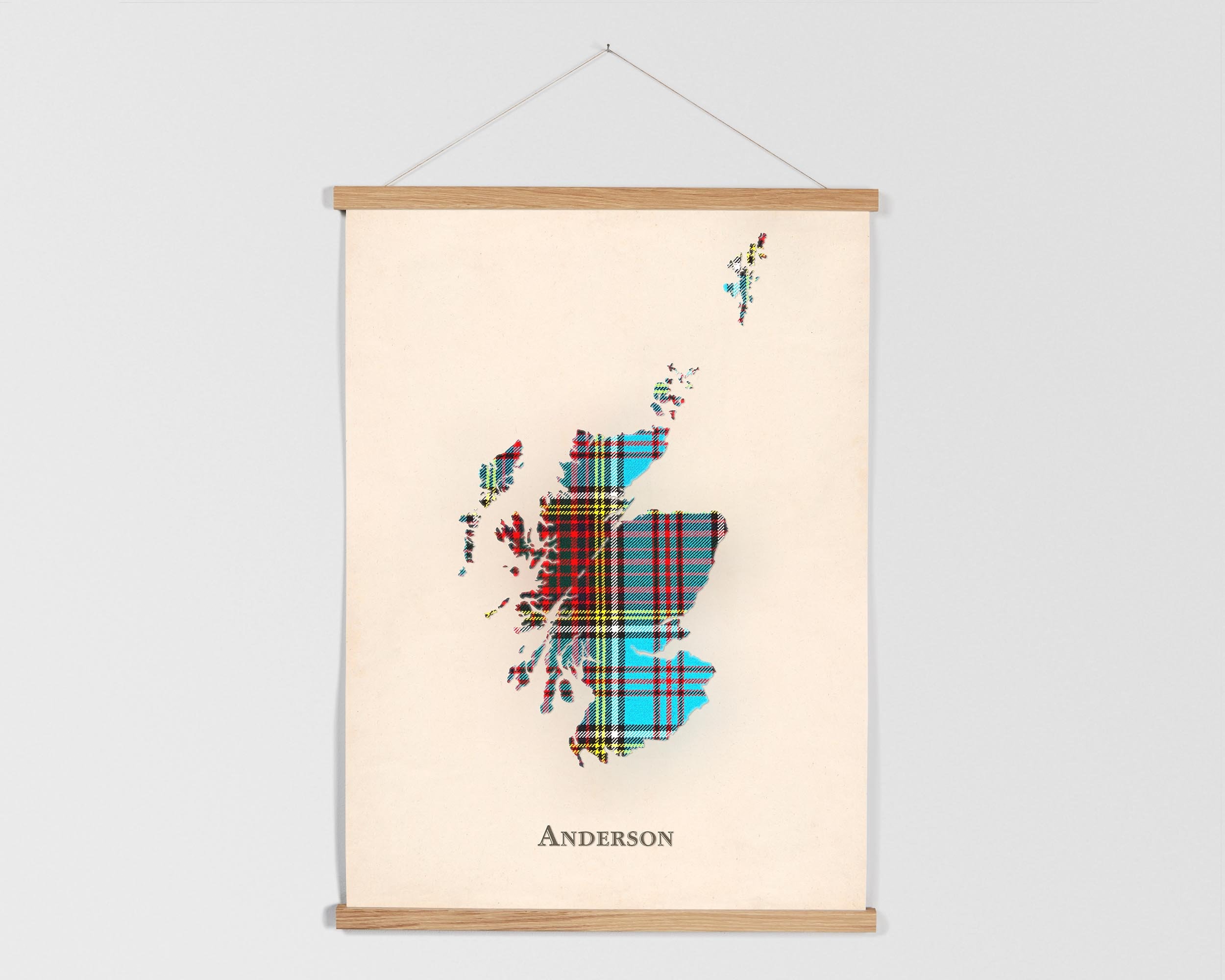 Clan Anderson Scottish Tartan Map | Anderson of Scotland Family Wall ...
