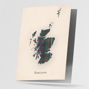 Clan Ferguson Scottish Tartan Map | Ferguson of Scotland Family Wall ...