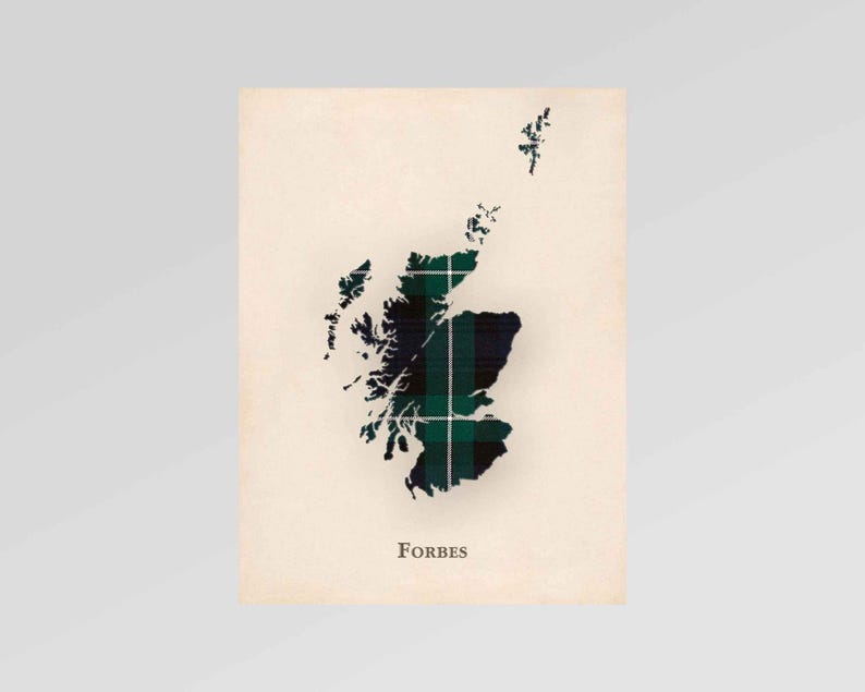 Clan Forbes Scottish Tartan Map | Forbes of Scotland Family Wall Decor ...