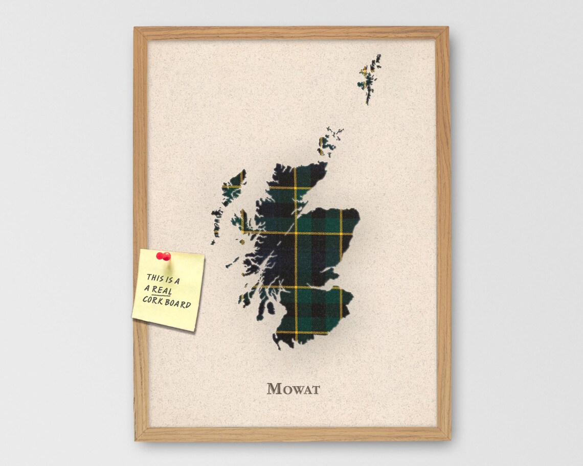 Clan Mowat Scottish Tartan Map Mowat Wall Decor, Ready to Hang, Canvas ...