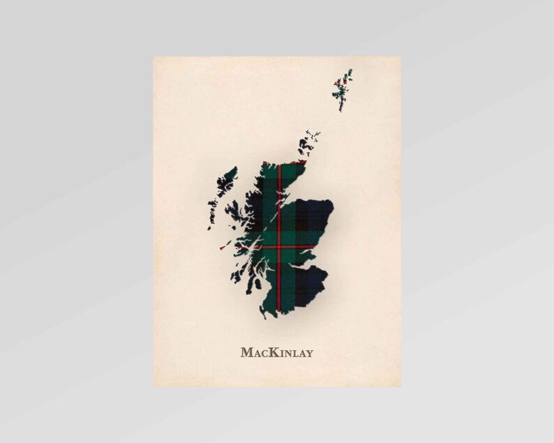 Clan Mackinlay Scottish Tartan Map | Mackinlay of Scotland Family Wall ...
