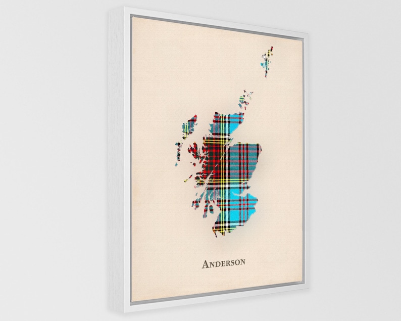 Clan Anderson Scottish Tartan Map | Anderson of Scotland Family Wall ...