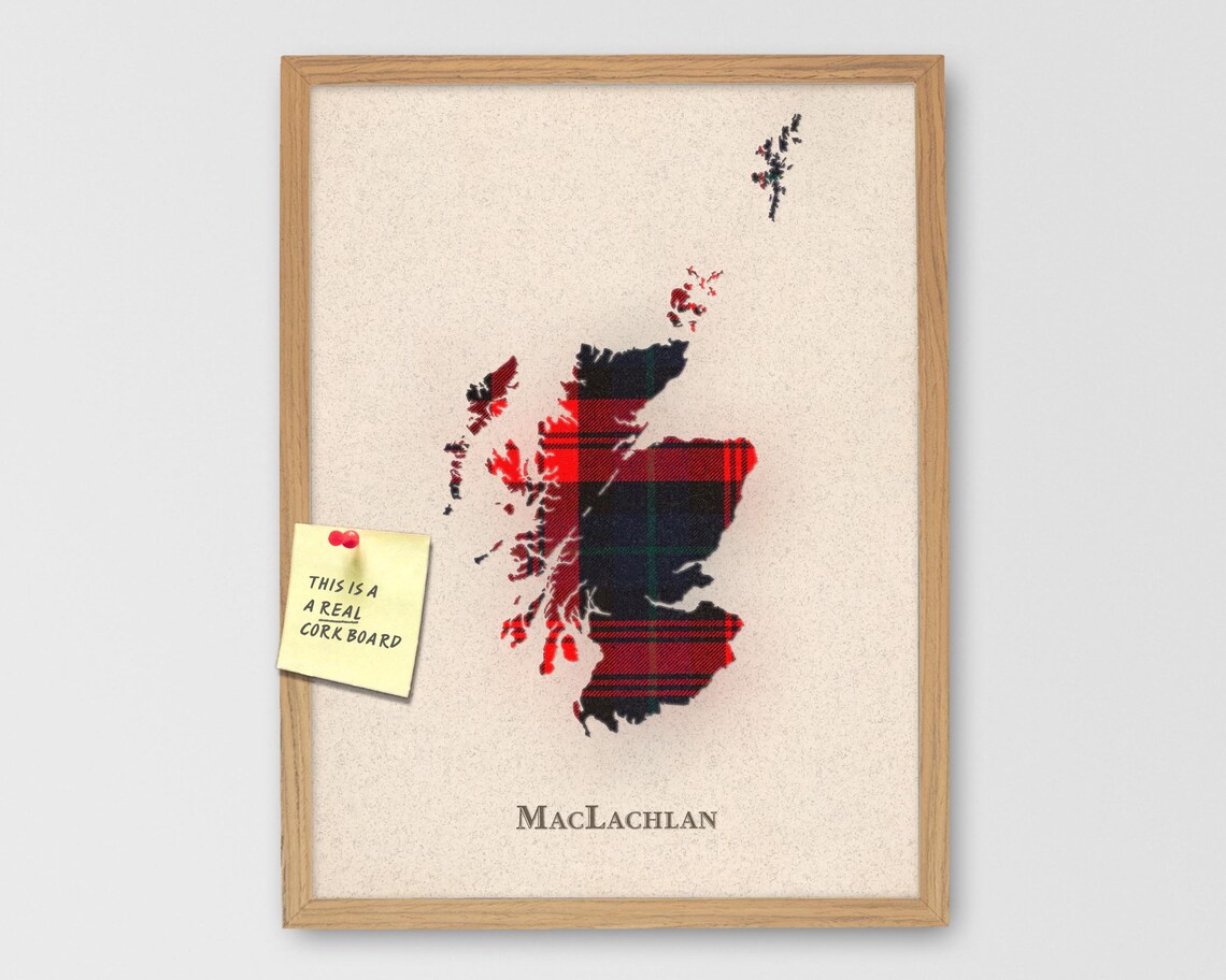 Clan Maclachlan Scottish Tartan Map Maclachlan Wall Decor - Etsy