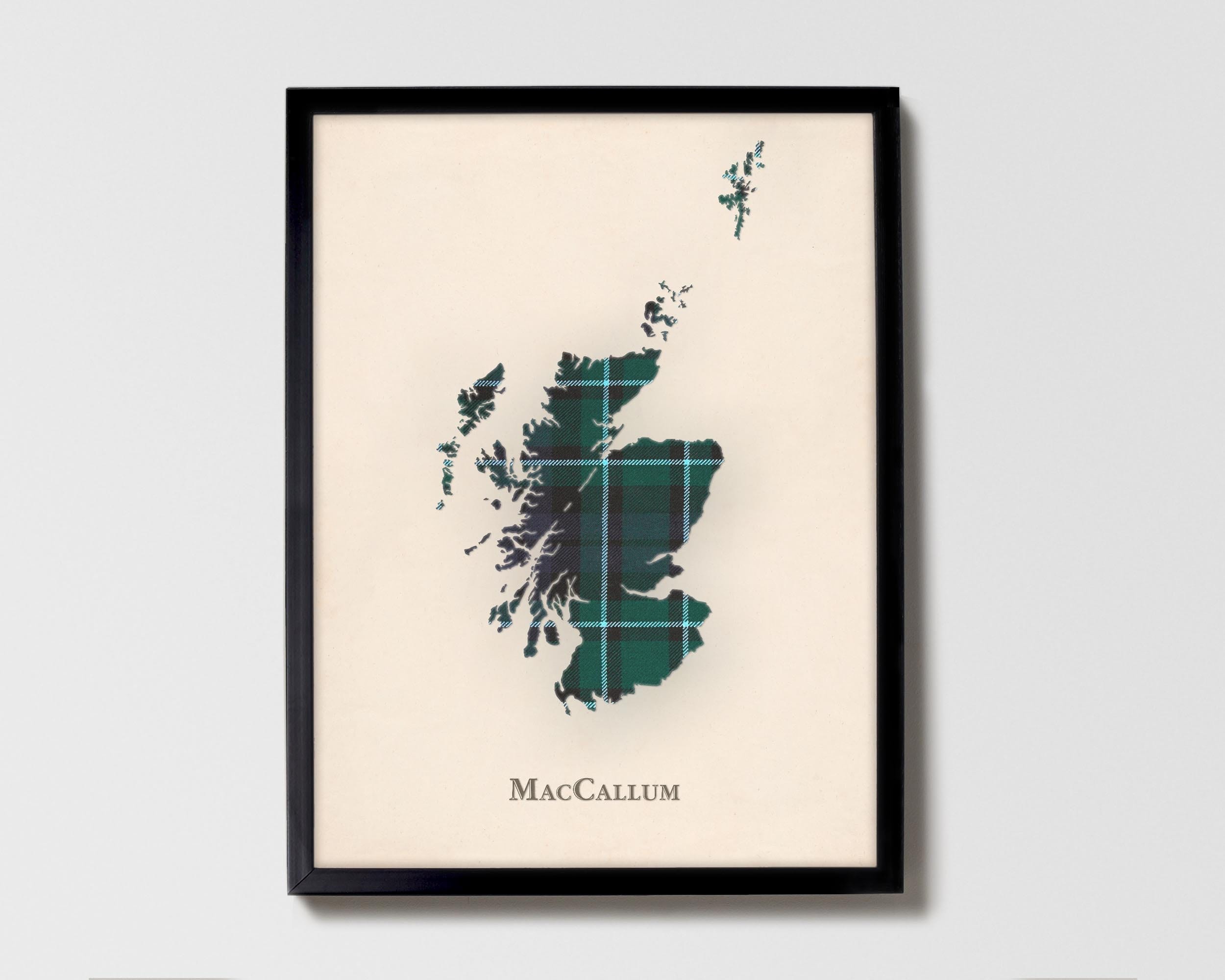 Clan Maccallum Scottish Tartan Map | Maccallum of Scotland Family Wall ...