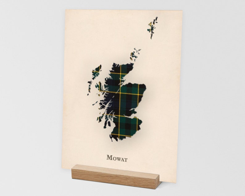 Clan Mowat Scottish Tartan Map Mowat Wall Decor, Ready to Hang, Canvas ...