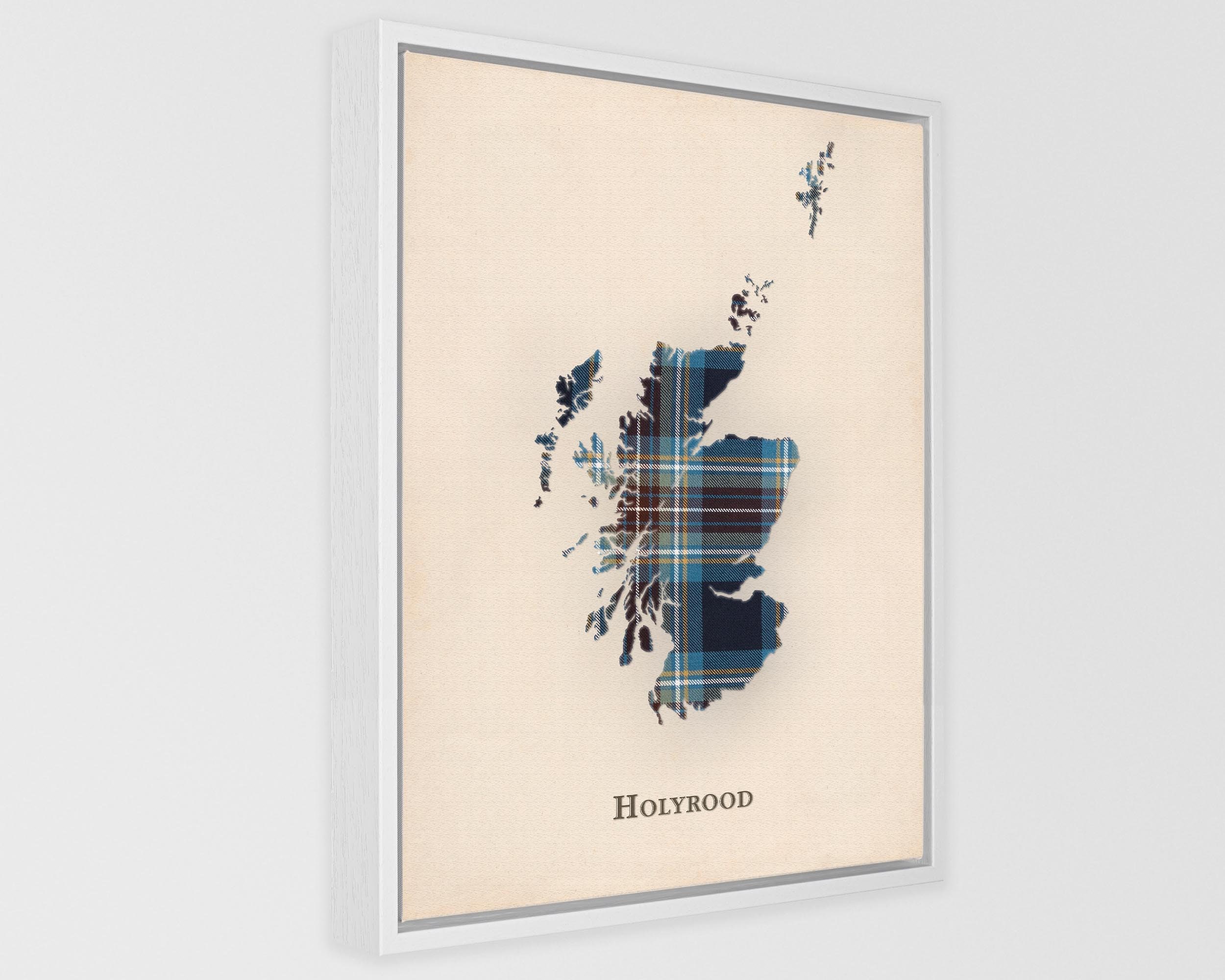 Clan Holyrood Scottish Tartan Map Holyrood Wall Decor, Ready to Hang ...