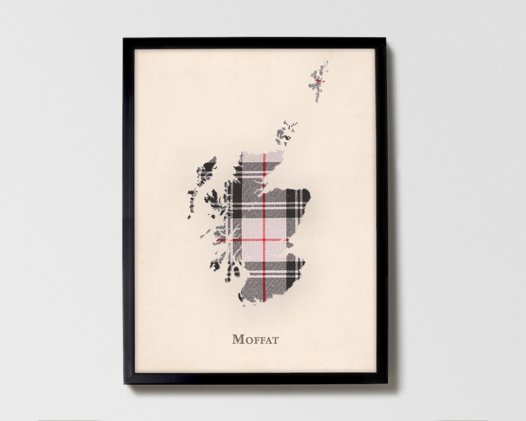 Clan Moffat Scottish Tartan Map | Moffat of Scotland Family Wall Decor ...