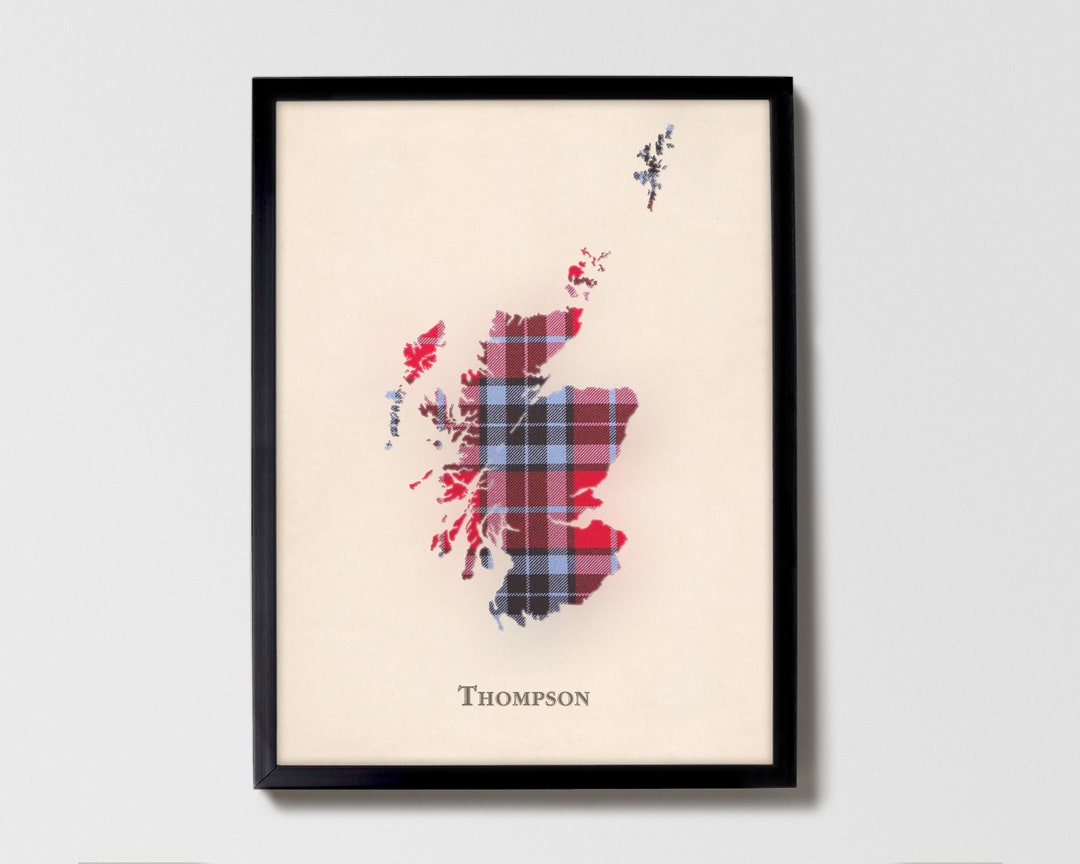 Clan Thompson Red Scottish Tartan Map | Thompson Red of Scotland Family ...
