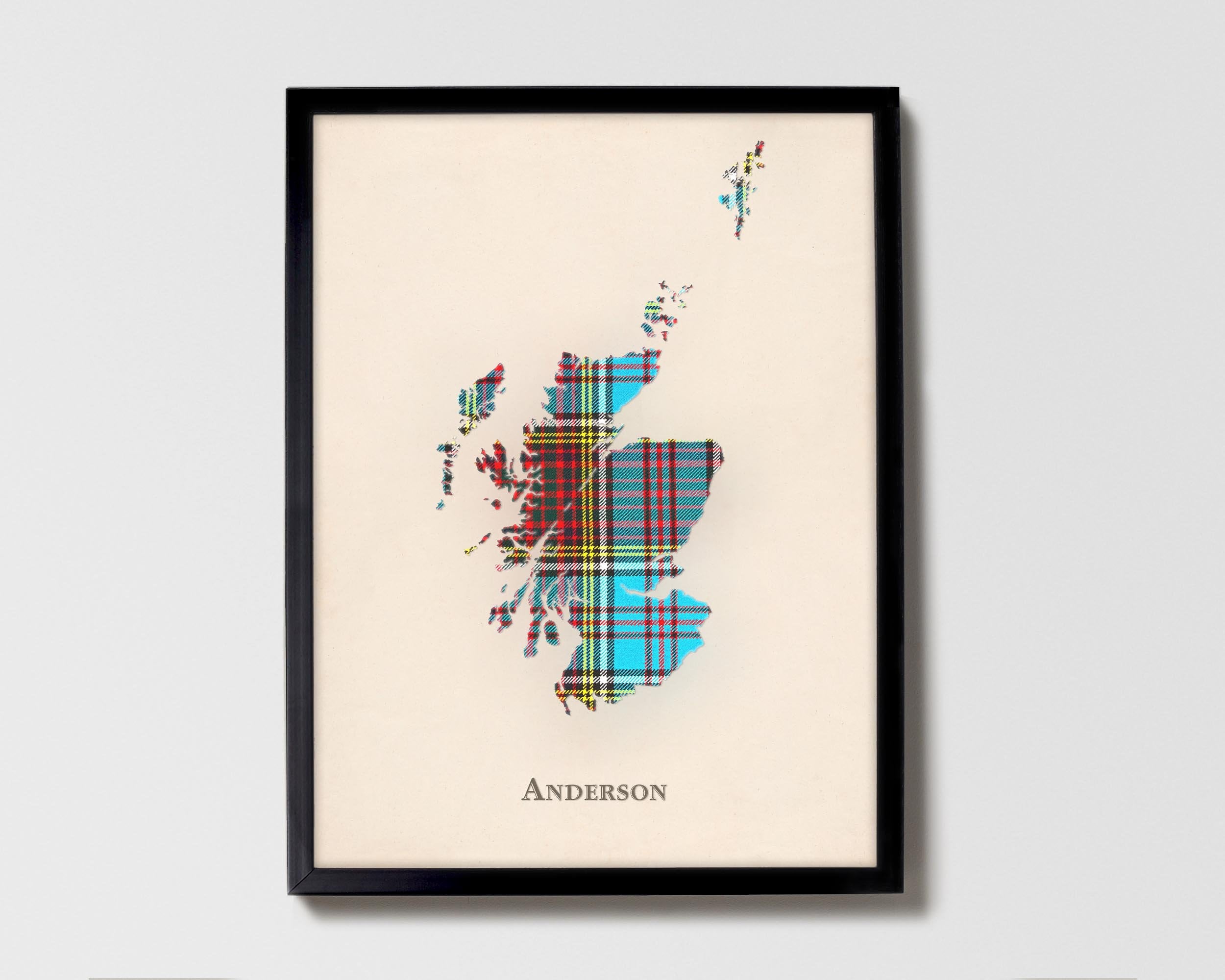 Clan Anderson Scottish Tartan Map | Anderson of Scotland Family Wall ...