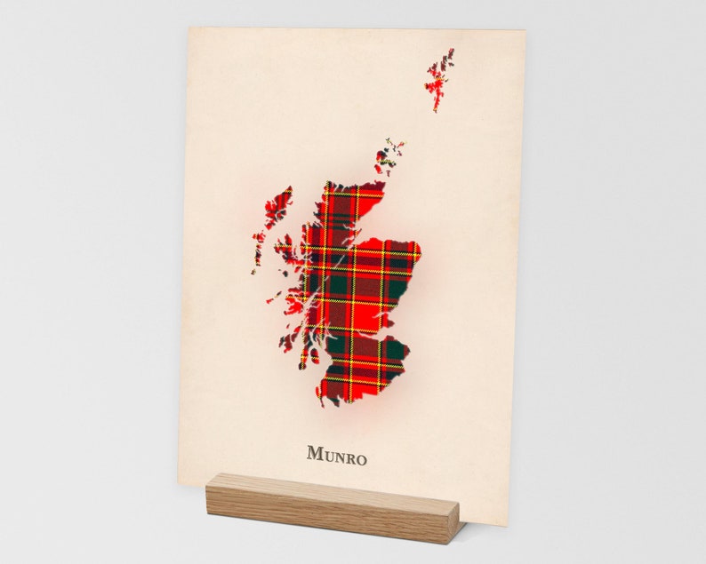 Clan Munro Scottish Tartan Map Munro Wall Decor, Ready to Hang, Canvas ...