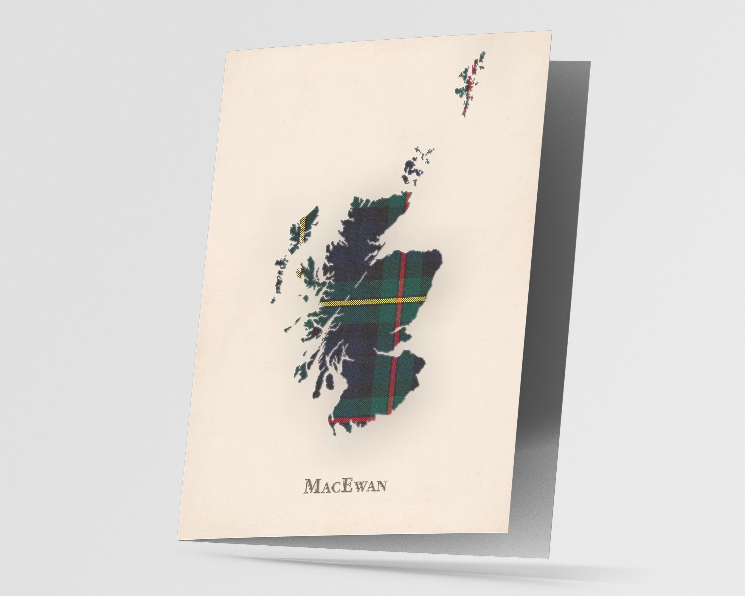 Clan Macewan Scottish Tartan Map Macewan Wall Decor, Ready to Hang ...