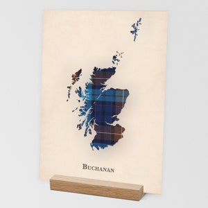 Clan Buchanan Blue Scottish Tartan Map | Buchanan Blue of Scotland ...