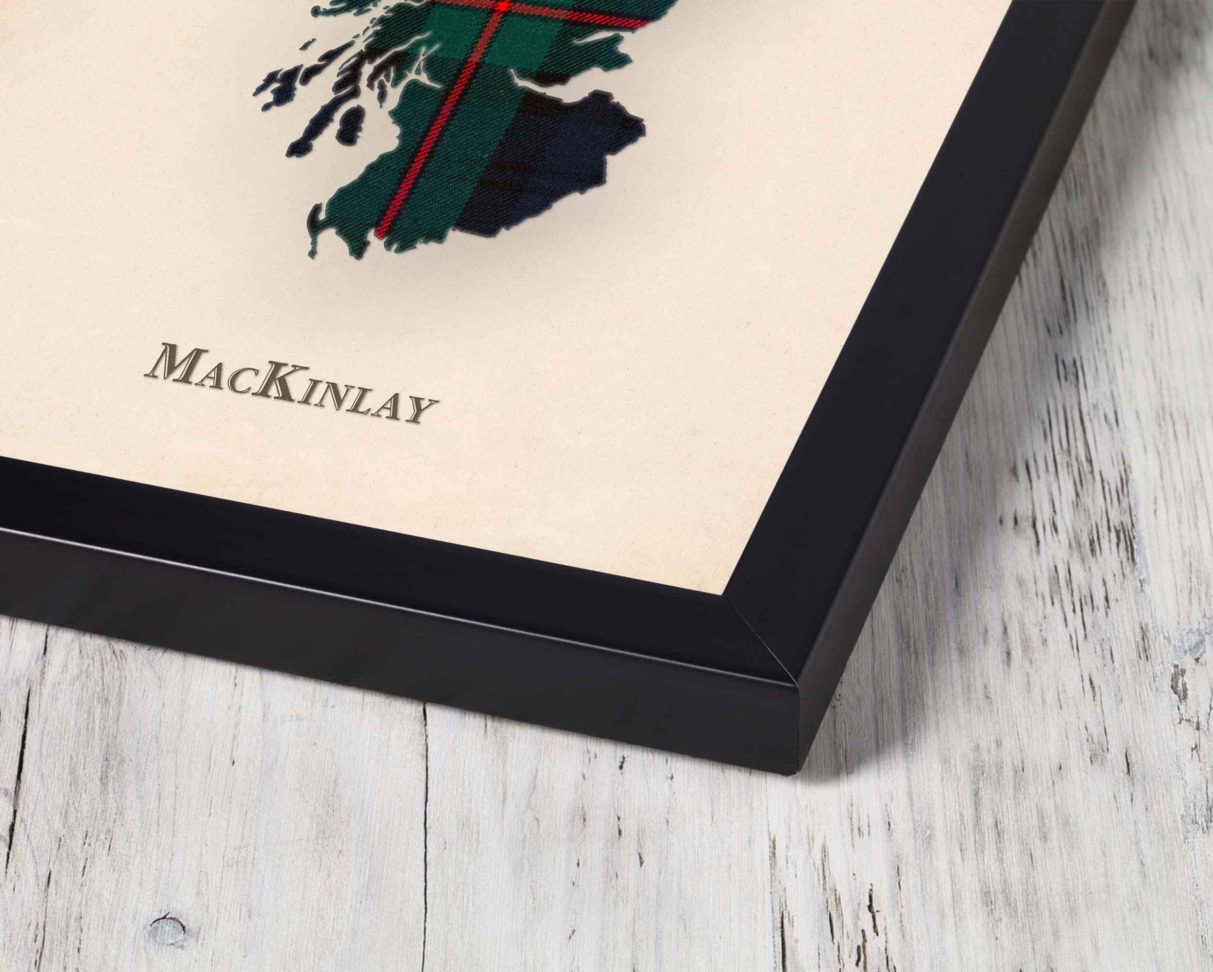Clan Mackinlay Scottish Tartan Map | Mackinlay of Scotland Family Wall ...