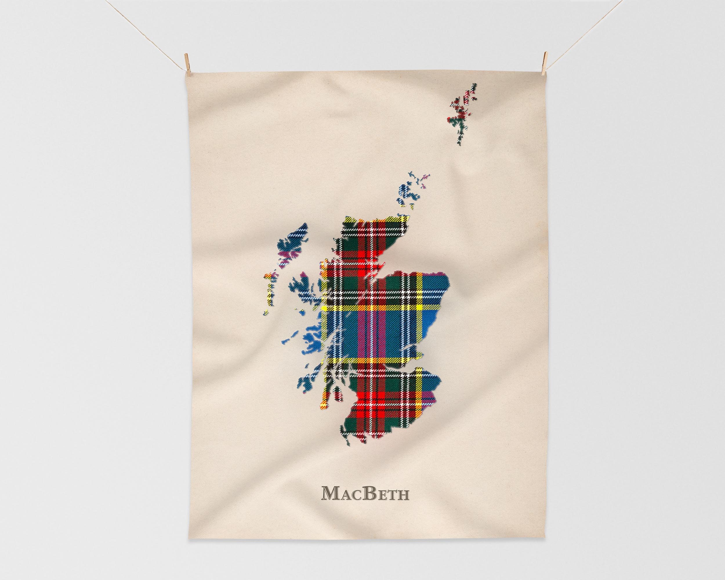 Clan Macbeth Scottish Tartan Map | Macbeth of Scotland Family Wall ...