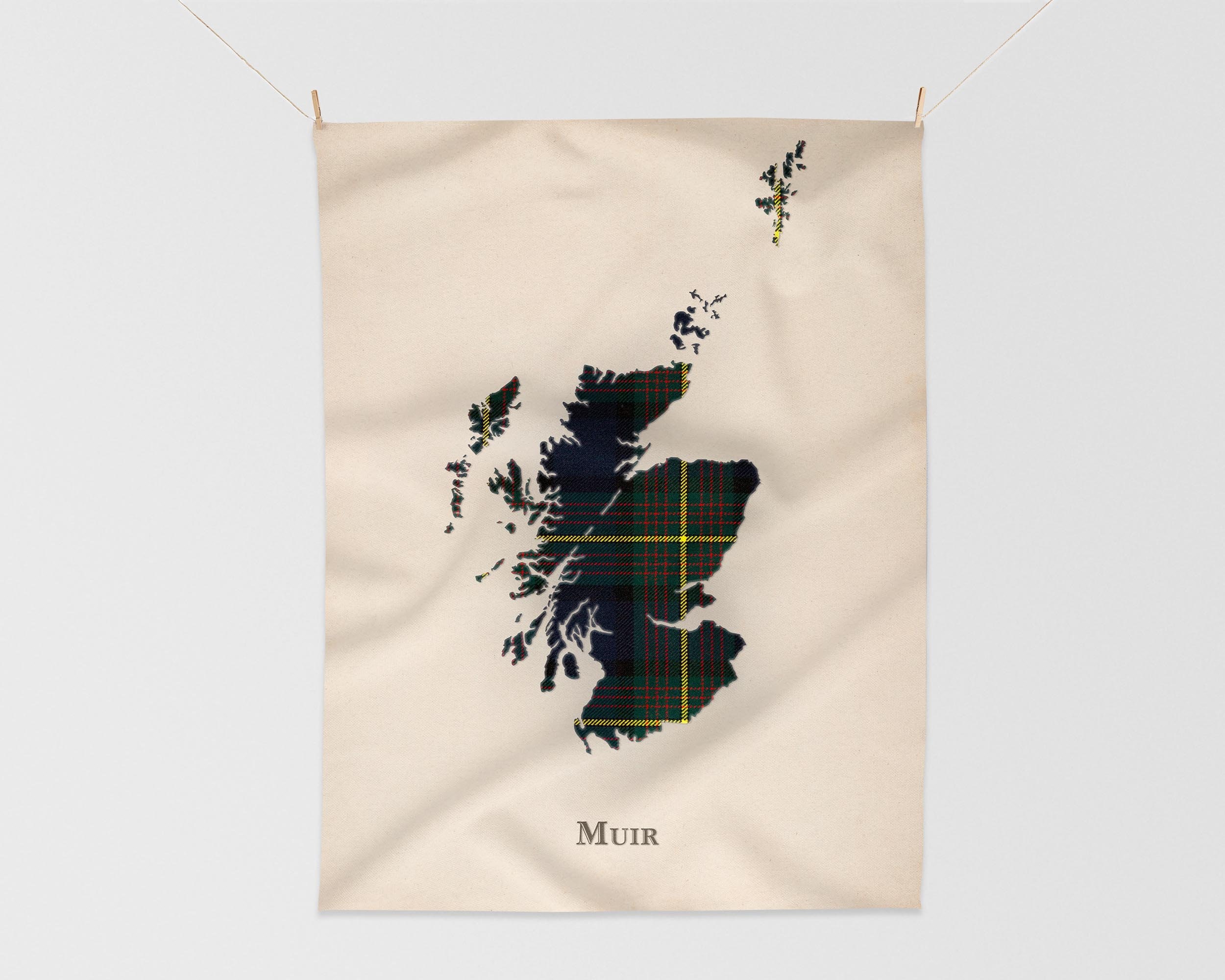 Clan Muir Scottish Tartan Map Muir Wall Decor, Ready to Hang, Canvas ...