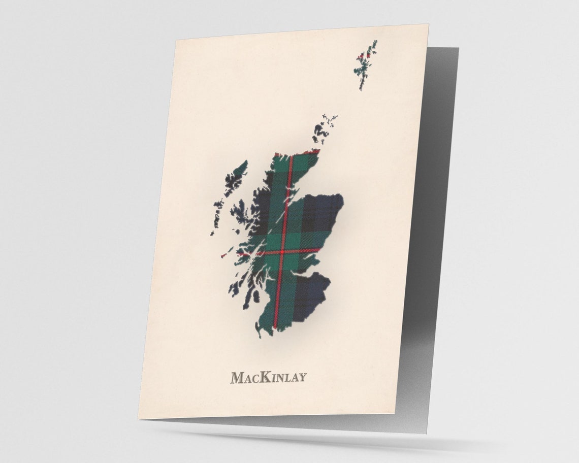 Clan Mackinlay Scottish Tartan Map Mackinlay Wall Decor, Ready to Hang ...
