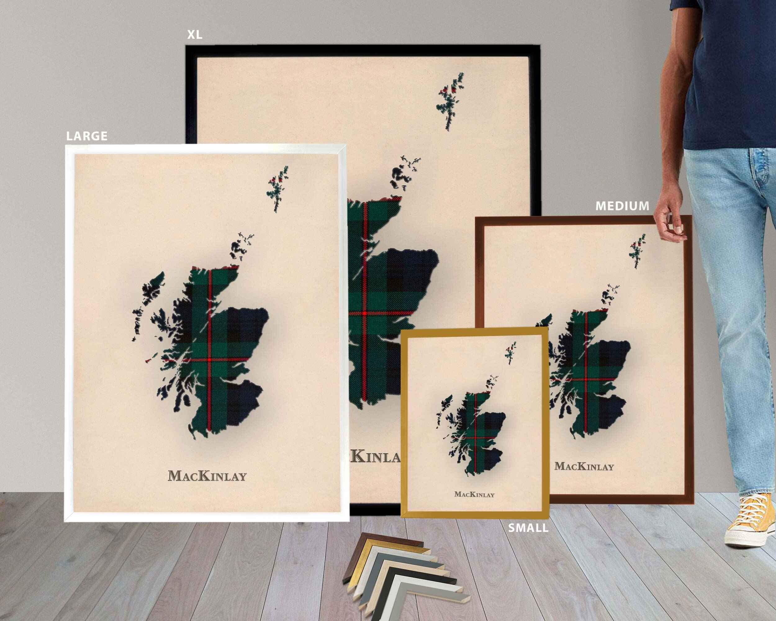 Clan Mackinlay Scottish Tartan Map | Mackinlay of Scotland Family Wall ...
