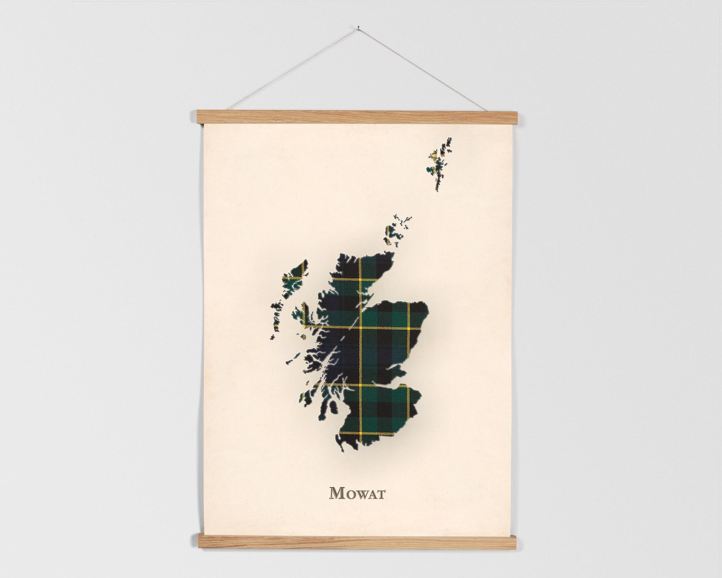 Clan Mowat Scottish Tartan Map Mowat Wall Decor, Ready to Hang, Canvas ...