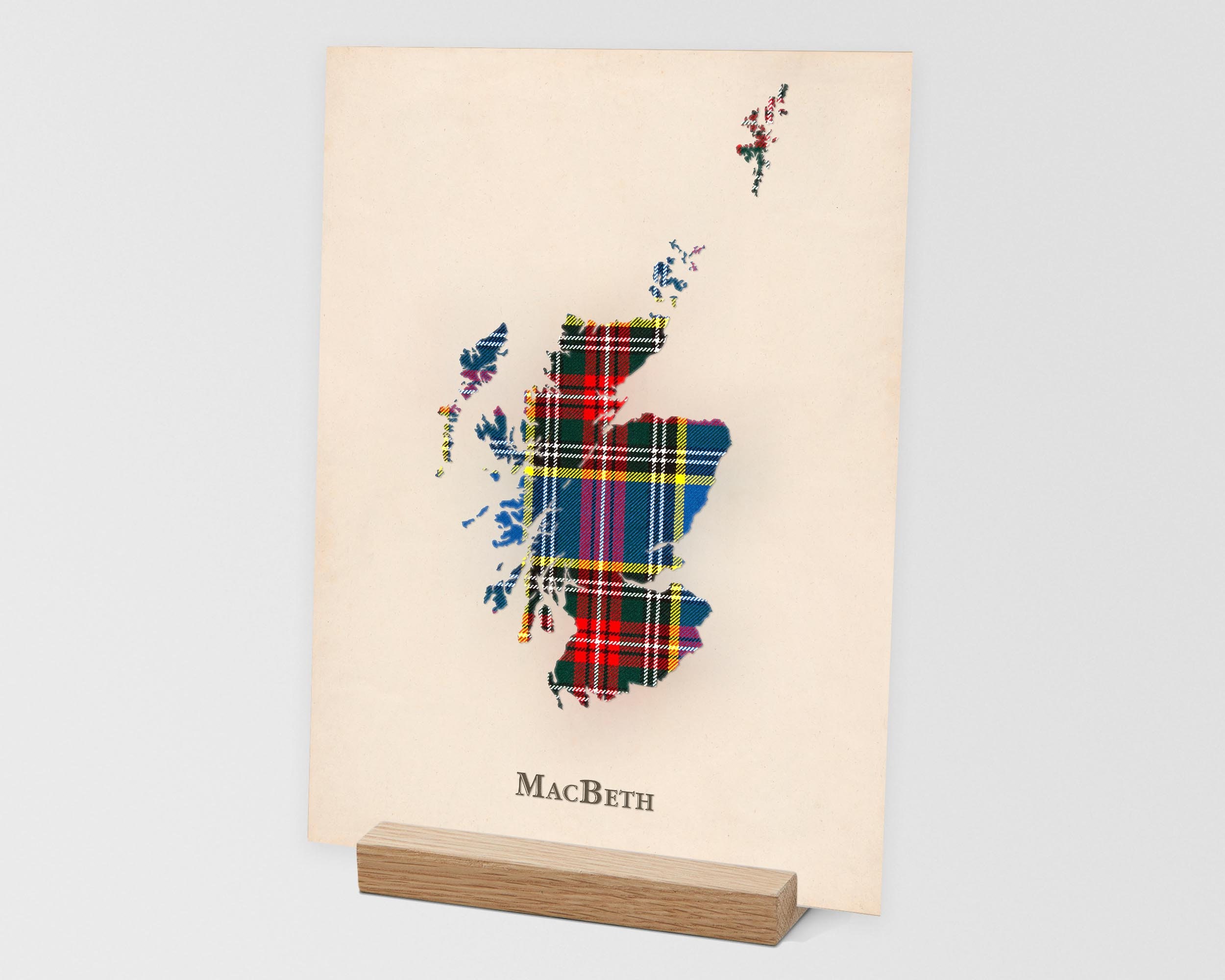 Clan Macbeth Scottish Tartan Map Macbeth Wall Decor, Ready to Hang ...