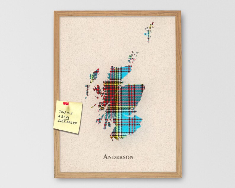 Clan Anderson Scottish Tartan Map | Anderson of Scotland Family Wall ...