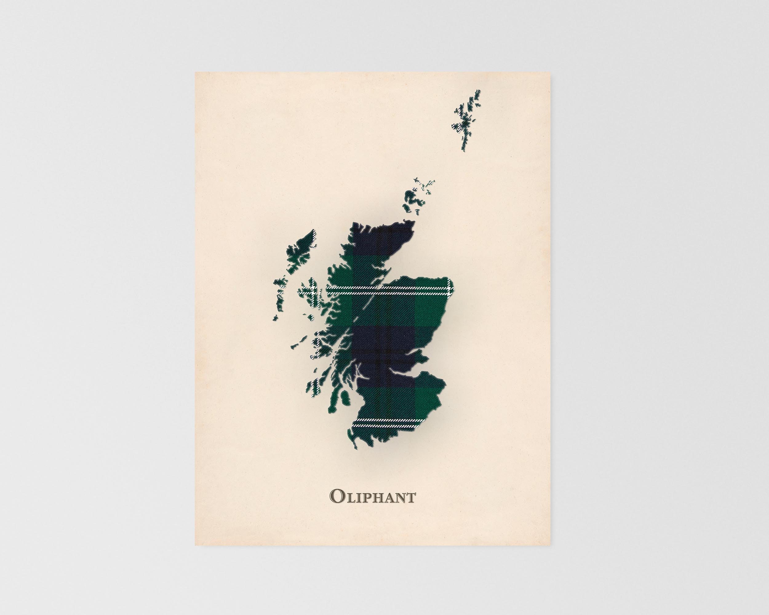 Clan Oliphant Scottish Tartan Map | Oliphant of Scotland Family Wall ...