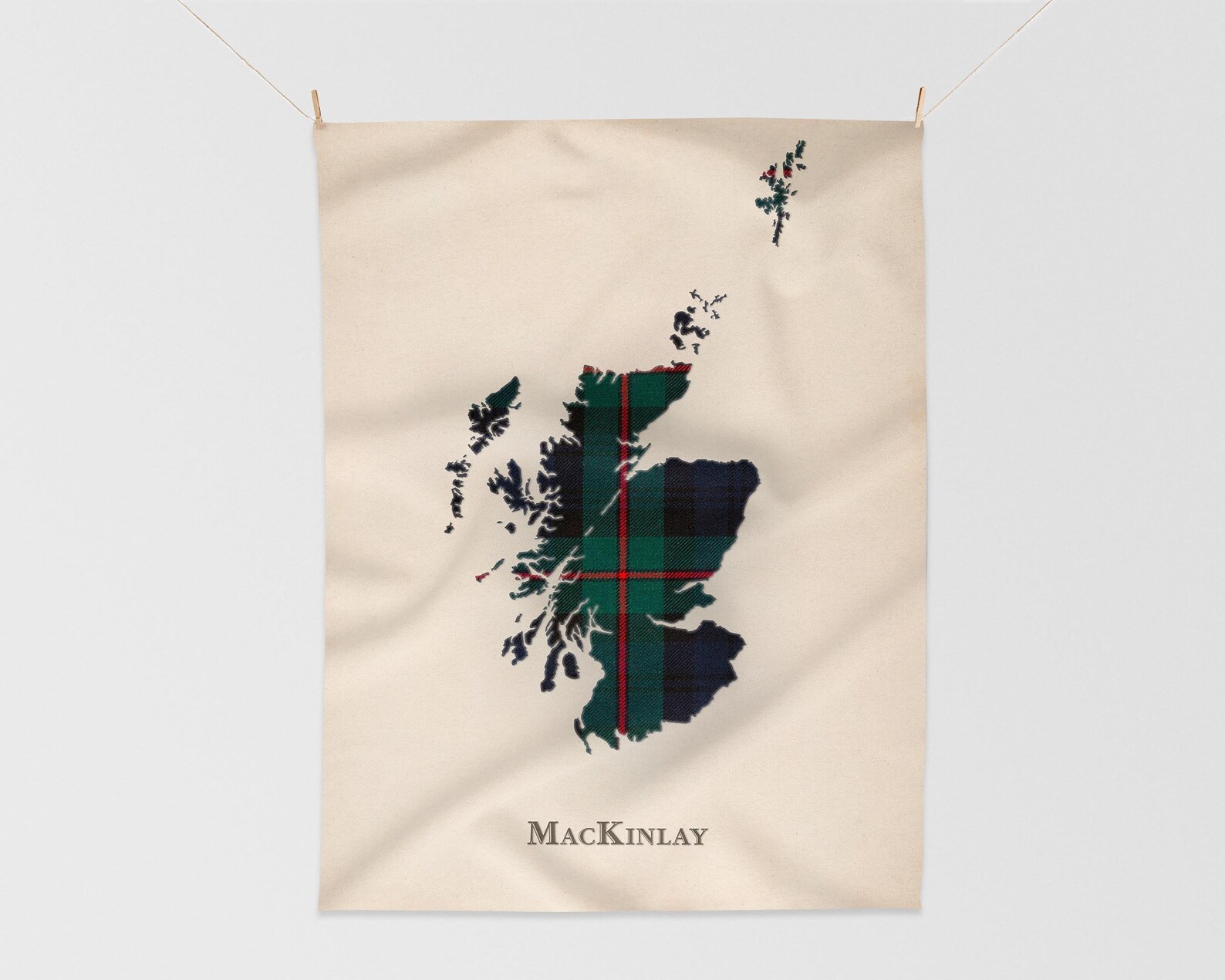 Clan Mackinlay Scottish Tartan Map Mackinlay Wall Decor, Ready to Hang ...