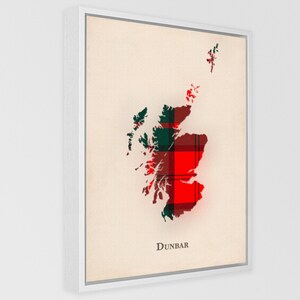 Clan Dunbar Scottish Tartan Map | Dunbar of Scotland Family Wall Decor ...