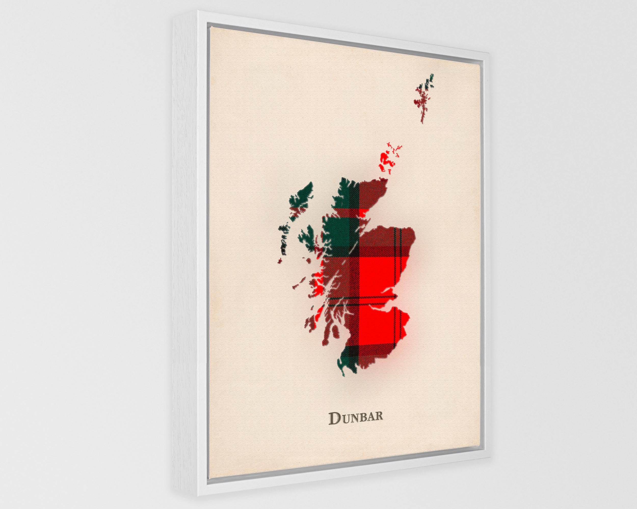 Clan Dunbar Scottish Tartan Map Dunbar Wall Decor, Ready to Hang ...
