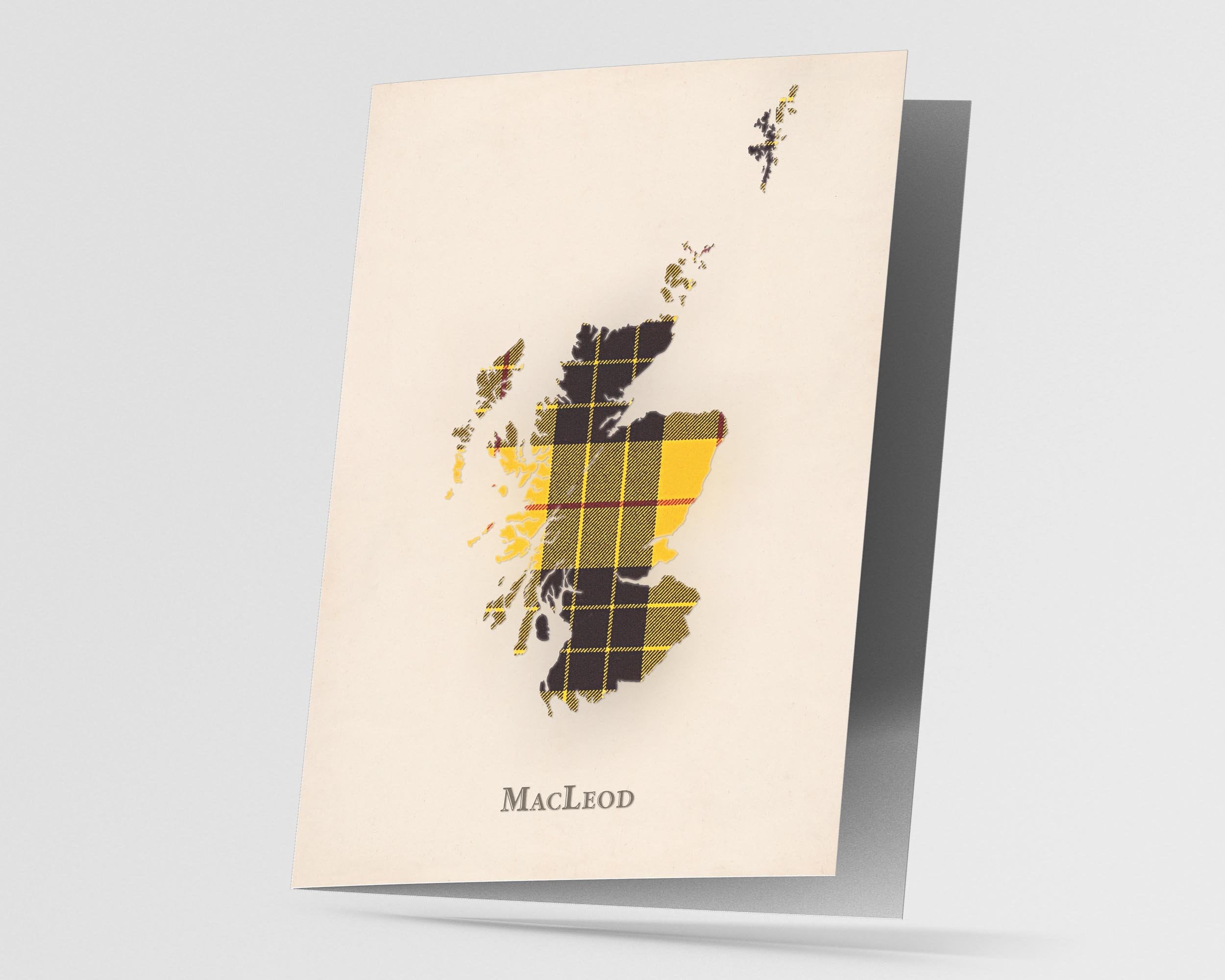 Clan Macleod Scottish Tartan Map Macleod Wall Decor, Ready to Hang ...