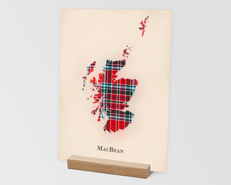 Clan Macbean Scottish Tartan Map | Macbean of Scotland Family Wall ...