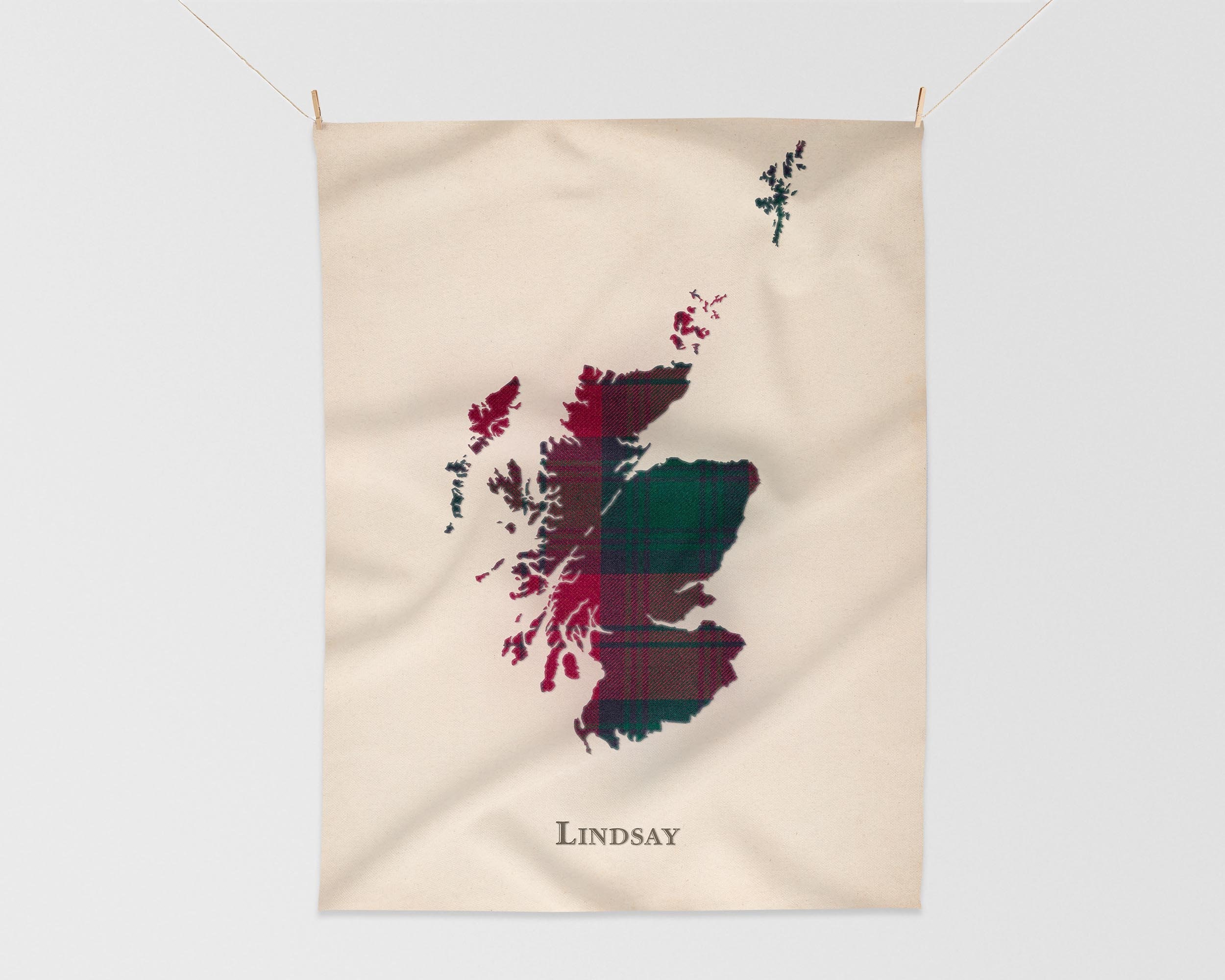 Clan Lindsay Scottish Tartan Map | Lindsay of Scotland Family Wall ...